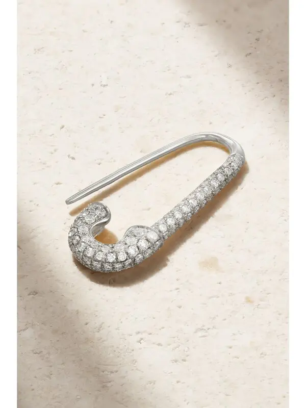 ANITA KO Safety Pin Single Earring - Silver