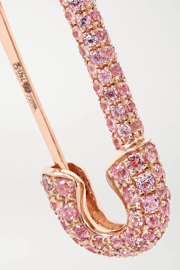 ANITA KO Safety Pin 18-karat Sapphire Earring