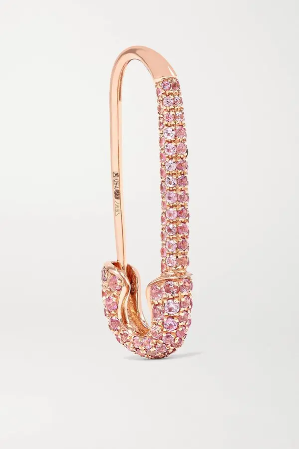 ANITA KO Safety Pin 18-karat Sapphire Earring