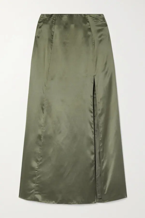 Bite Studios Organic Silk-satin Maxi Skirt