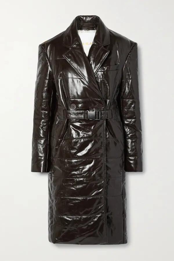 Remain Birger Christensen Gia Quilted Patent-leather Coat