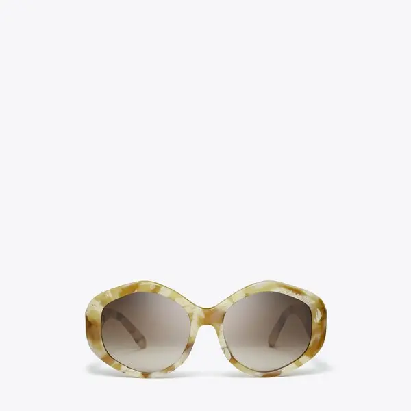 Tory Burch Kira Geometric Sunglasses - Honey Tortoise/brown Gradient
