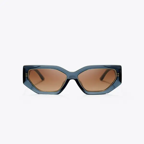 Tory Burch Kira Geometric Sunglasses - Transparent Blue