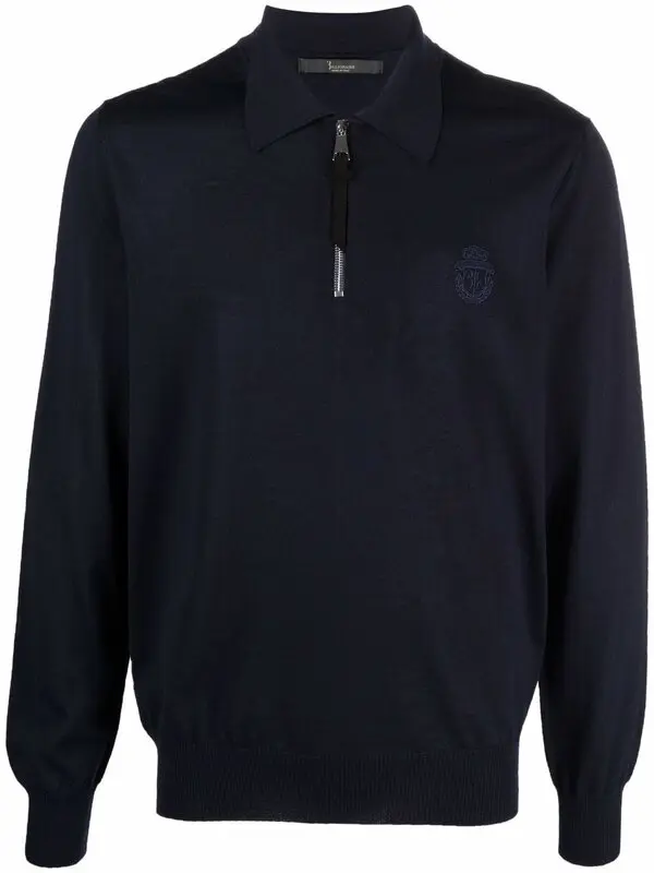 BILLIONAIRE Pullover Zip Jumper - Blue