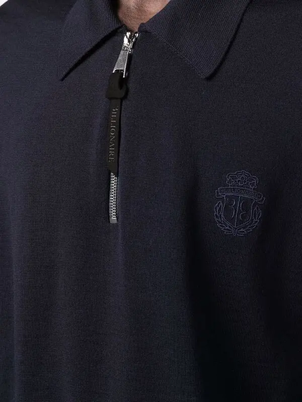BILLIONAIRE Pullover Zip Jumper - Blue