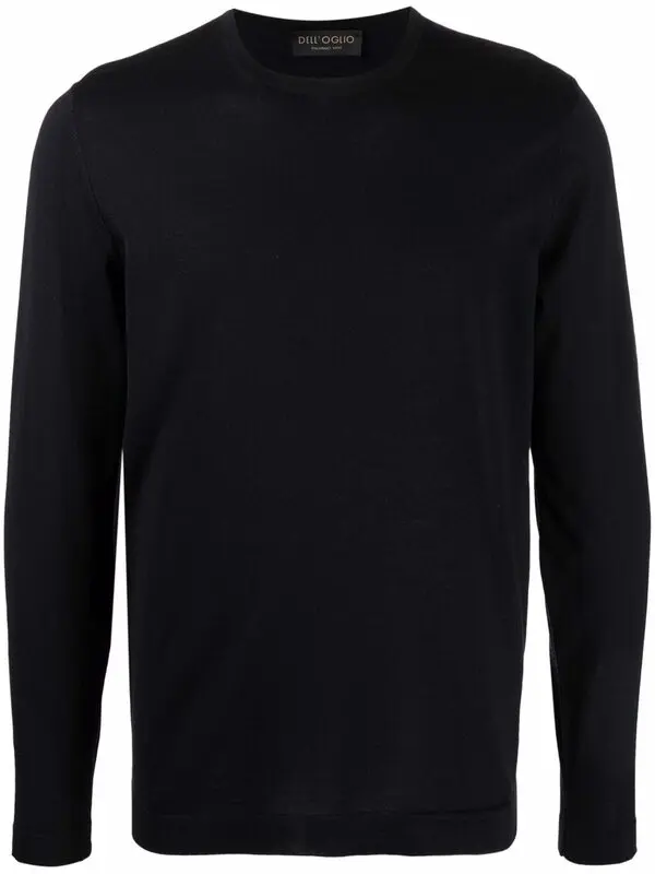 DELL'OGLIO Crew-neck Merino Jumper - Blue