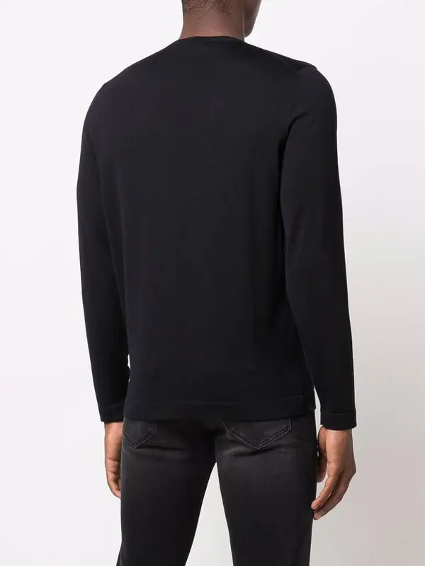 DELL'OGLIO Crew-neck Merino Jumper - Blue