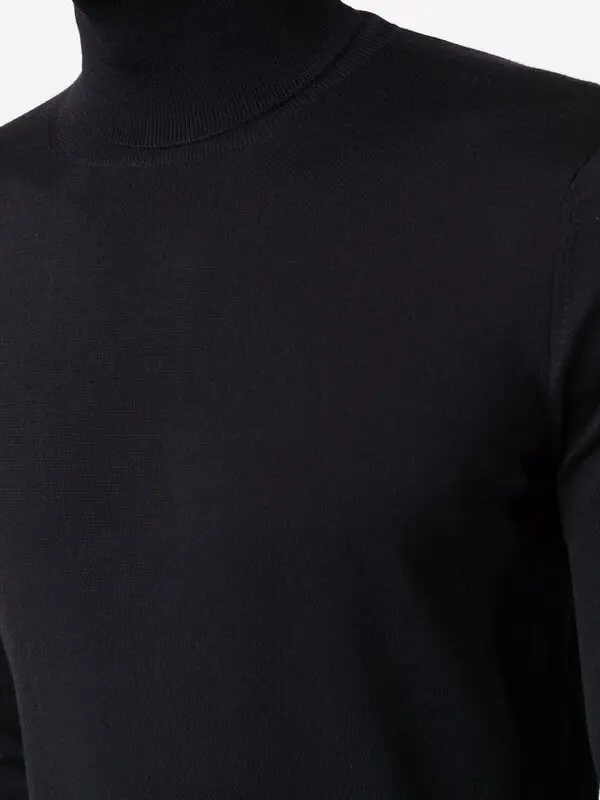 DELL'OGLIO Roll-neck Merino Jumper - Blue