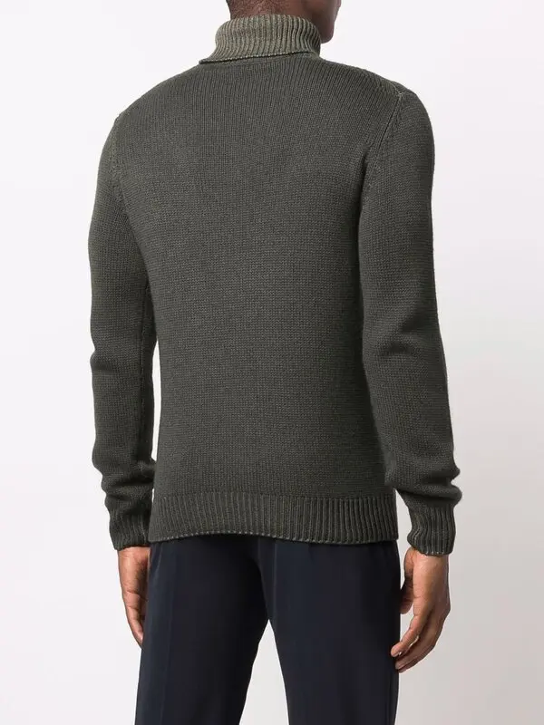 DELL'OGLIO Rib-trimmed Jumper - Green