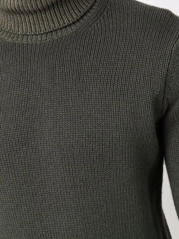 DELL'OGLIO Rib-trimmed Jumper - Green