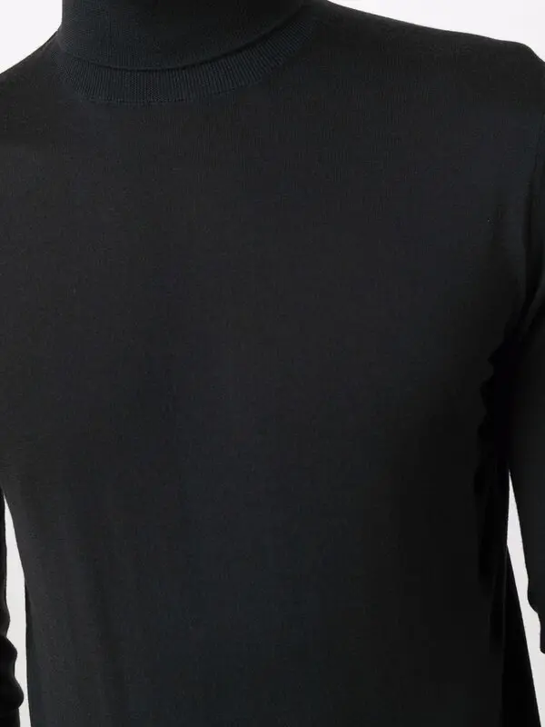 DELL'OGLIO Merino Roll-neck Jumper - Black