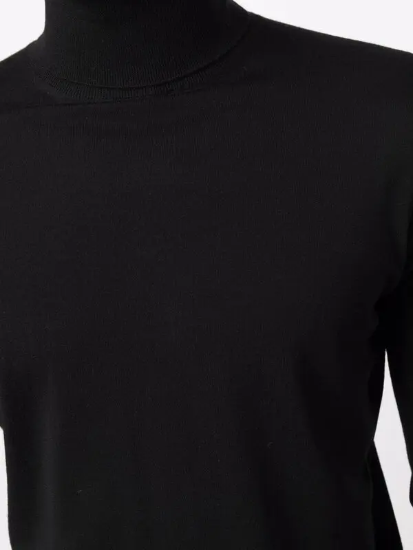 DELL'OGLIO Roll-neck Merino Jumper - Black