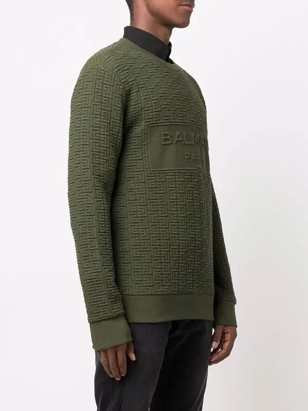 Balmain Monogram Pattern Crewneck Sweatshirt