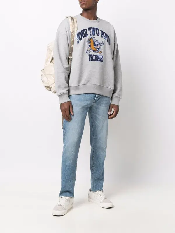 424 Embroidered Varsity-style Sweatshirt