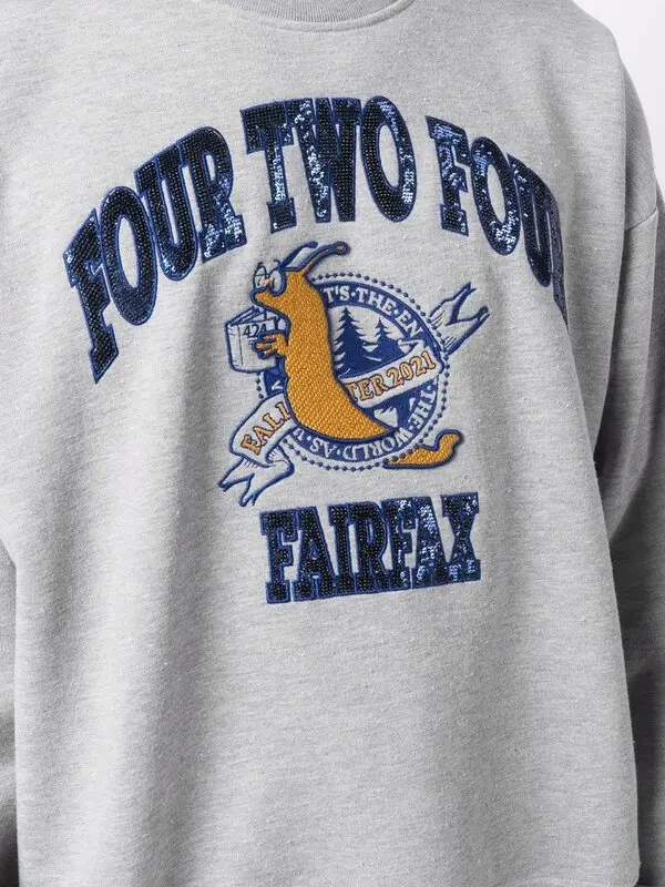 424 Embroidered Varsity-style Sweatshirt