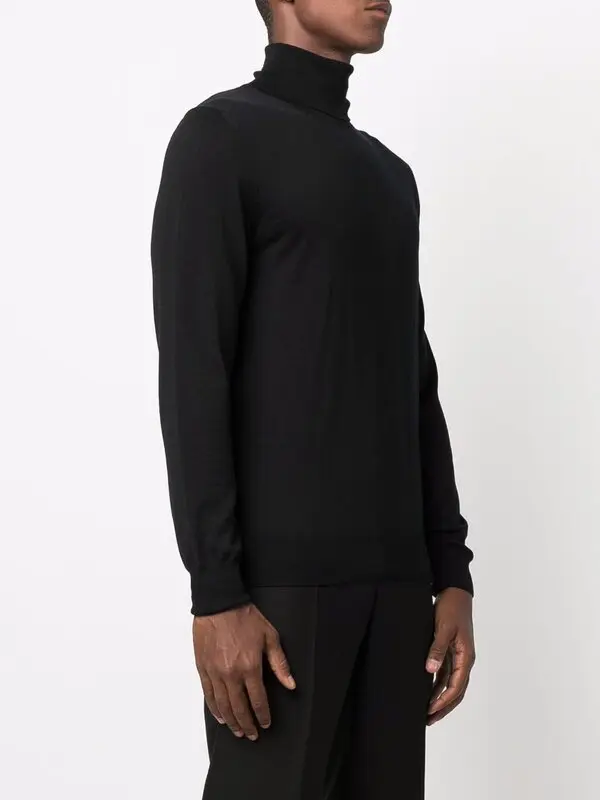 Canali Roll-neck Sweater - Black