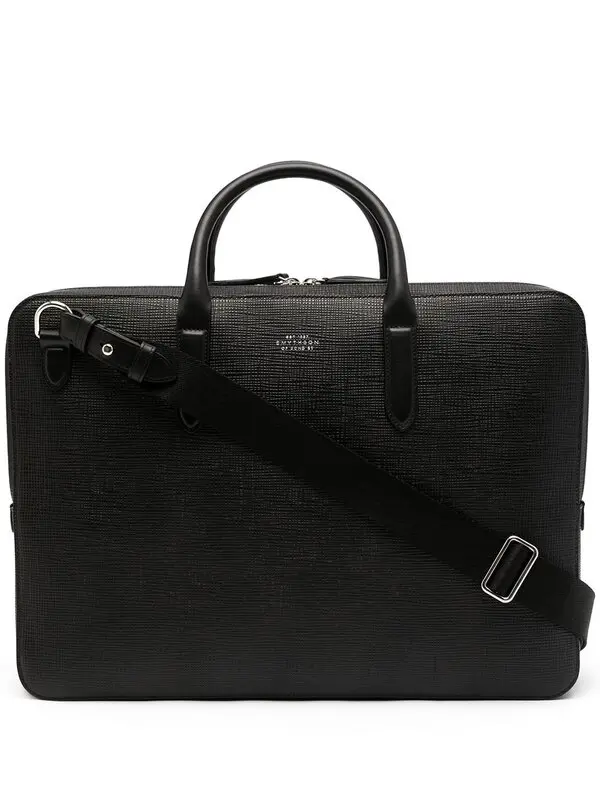 Smythson Large Panama Lightweight Briefcase - Black
