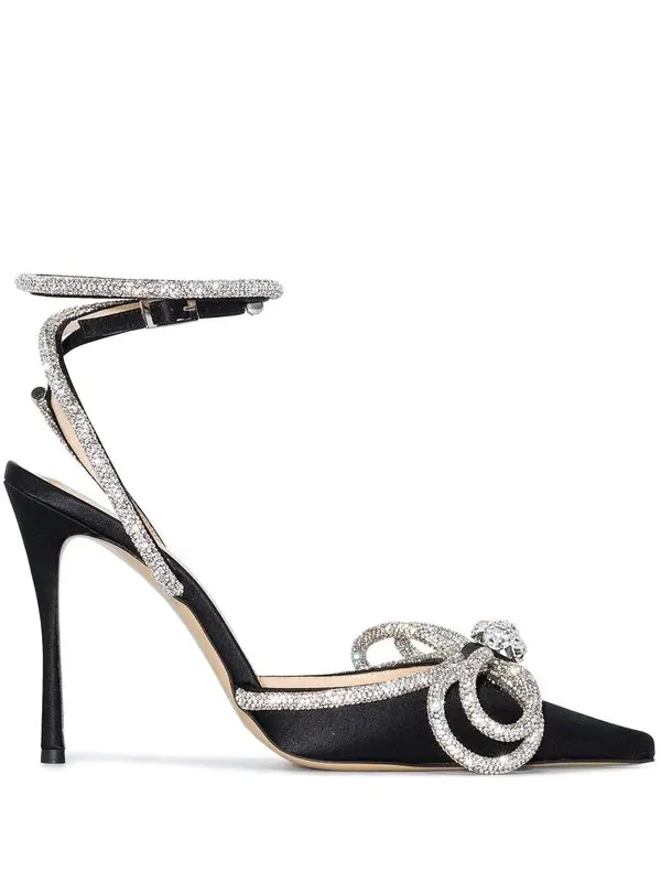 Mach & Mach Crystal Bow 110mm Pumps - Black