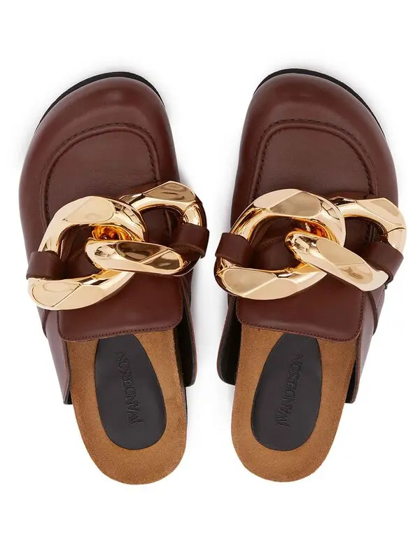 JW Anderson Chain-link Mules - Brown
