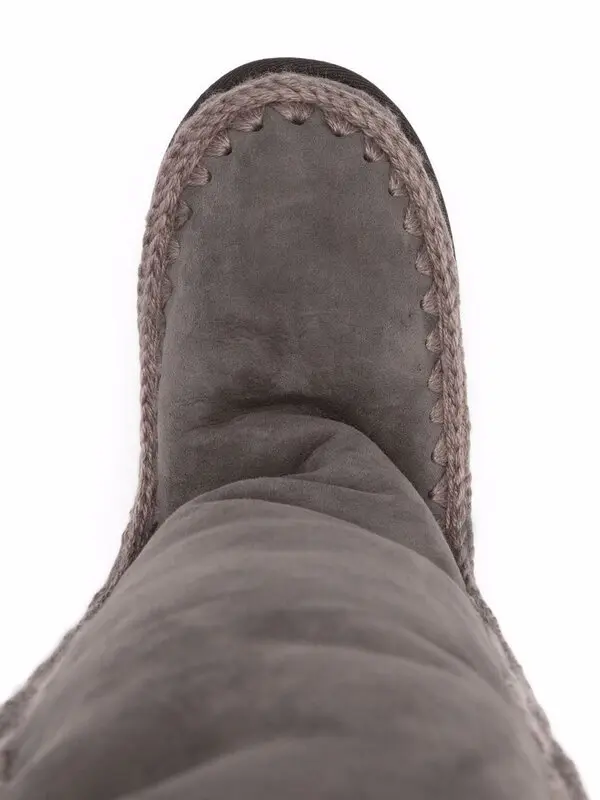 Mou Logo-patch Sheepskin Boots - Grey