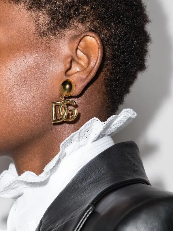 Dolce & Gabbana Dg Logo Clip-on Earrings - Gold