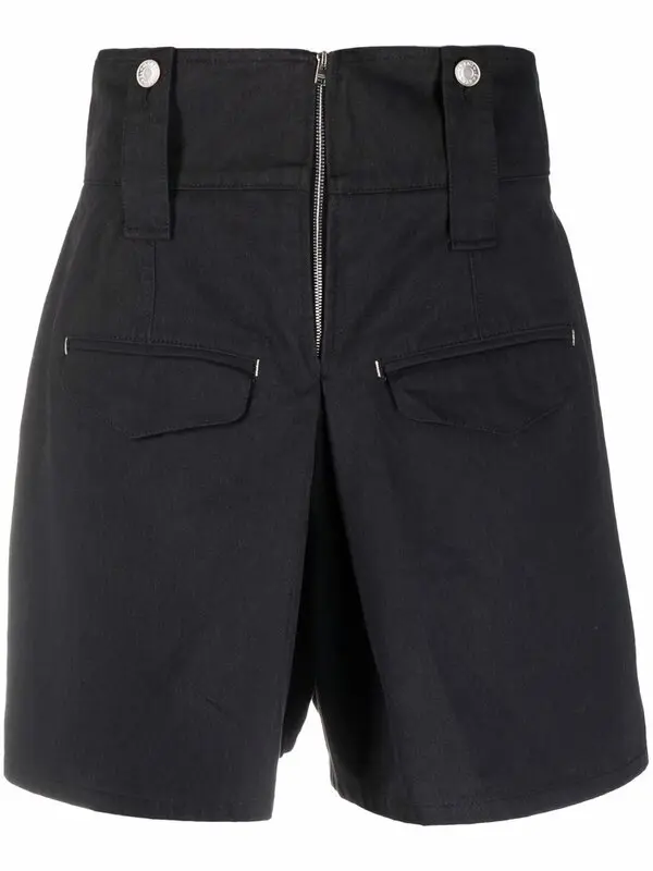Isabel Marant Étoile A-line Cotton Shorts - Black
