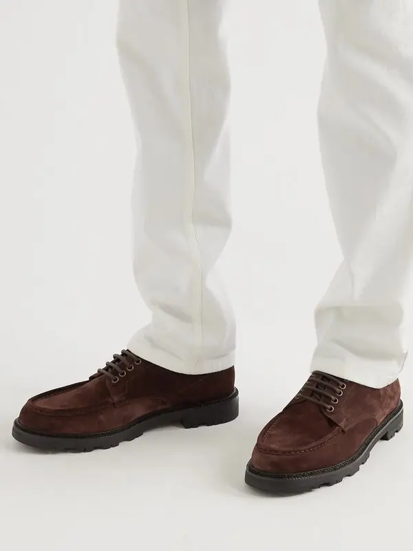 Manolo Blahnik Umar Suede Derby Shoes Uk 10 In Brown - 40  display picture 1
