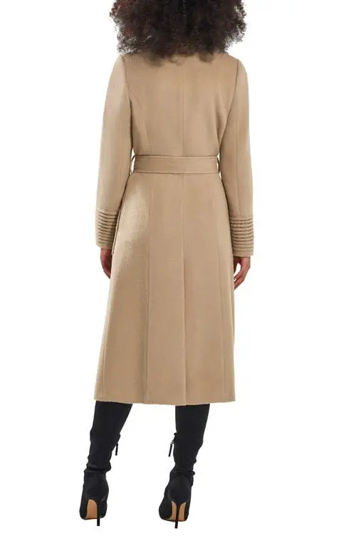 Sentaler Wide Collar Belted Alpaca & Wool Wrap Coat - Camel