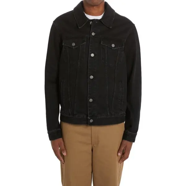 GOLDEN GOOSE Logo Patch Denim Jacket - Black