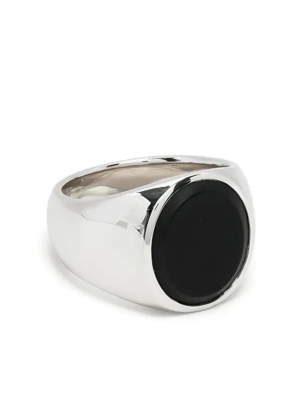 Tom Wood Oval Onyx Signet Ring - Black