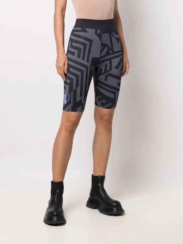 Alexander McQueen Abstract Print Stretch Shorts - Black