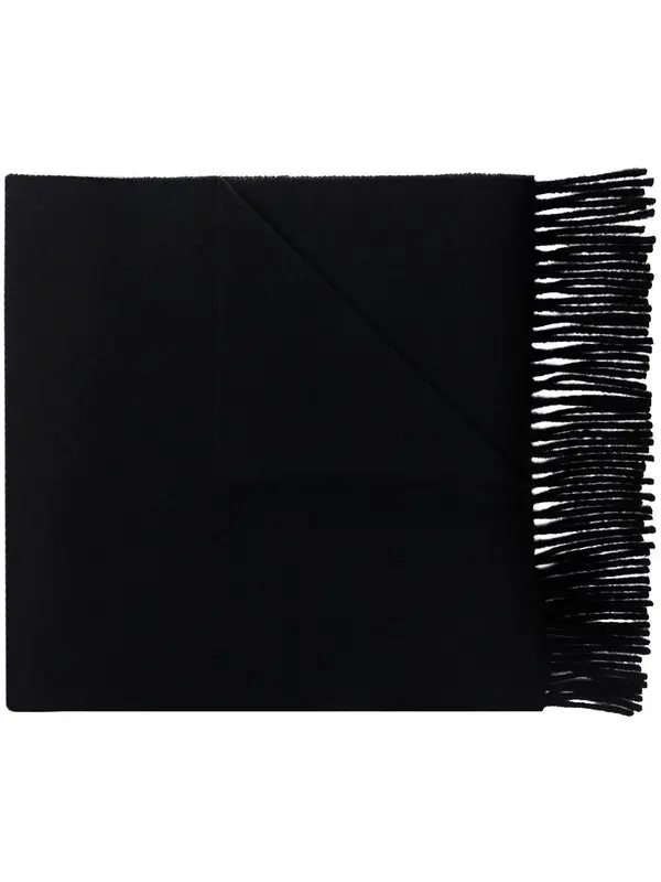 TOTEME Fringed Knitted Scarf - Black