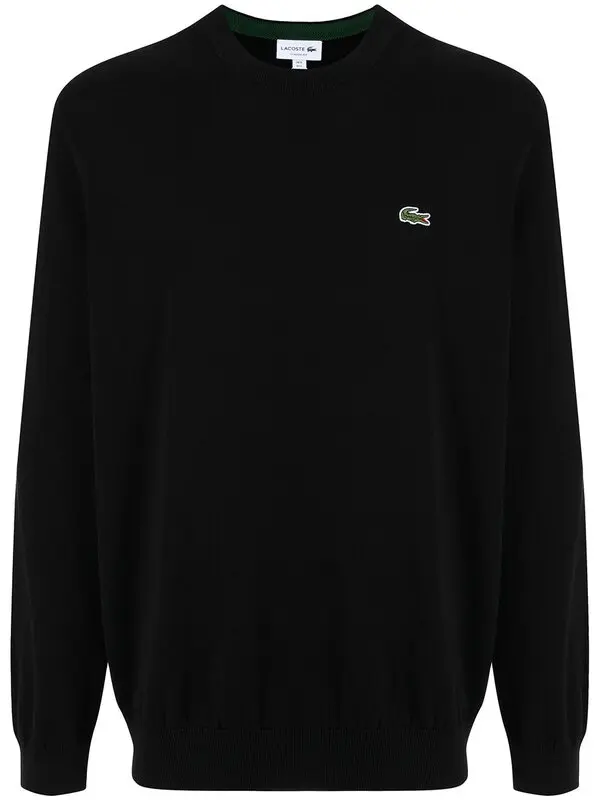 Lacoste Crocodile-embroidered Cotton Sweatshirt - Black