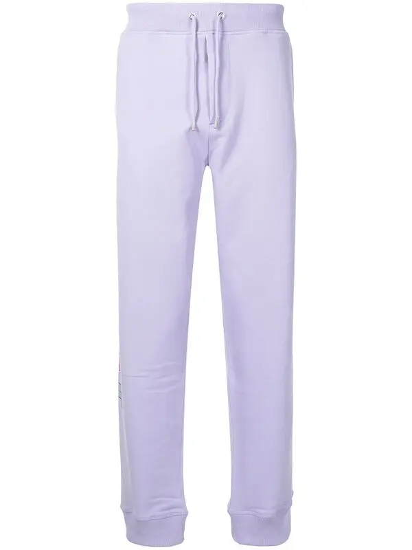 Helmut Lang 3d Logo Cotton Track Pants - Purple