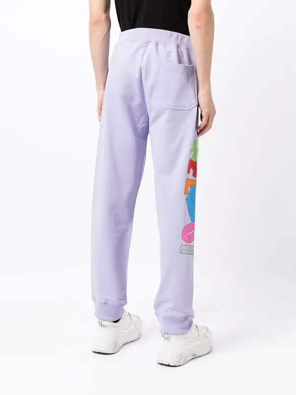 Helmut Lang 3d Logo Cotton Track Pants - Purple