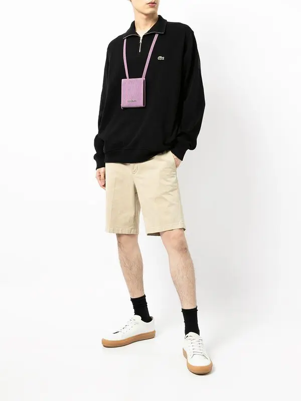 Lacoste Crocodile-embroidered Cotton Sweatshirt - Black