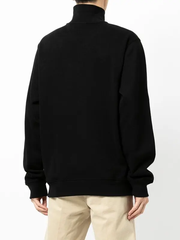 Lacoste Crocodile-embroidered Cotton Sweatshirt - Black