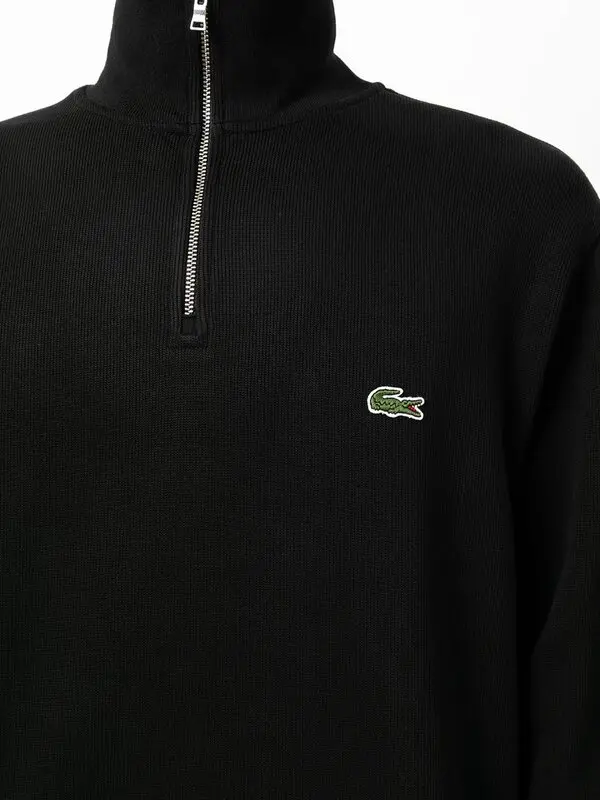 Lacoste Crocodile-embroidered Cotton Sweatshirt - Black