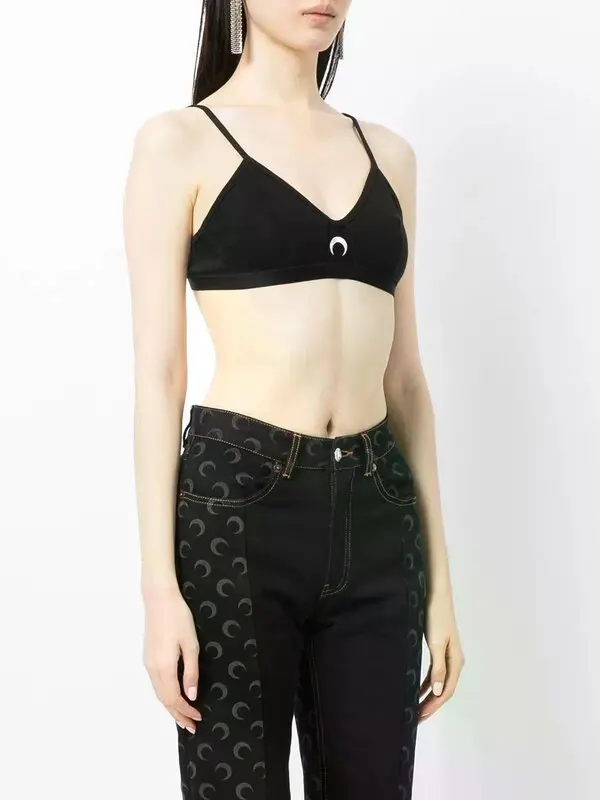 MARINE SERRE Crescent Moon-print Sports Bra