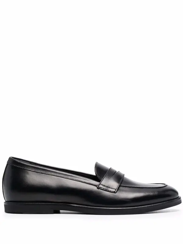 SCAROSSO Monica Leather Loafers - Black