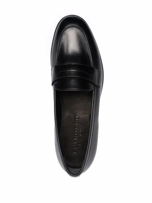 SCAROSSO Monica Leather Loafers - Black
