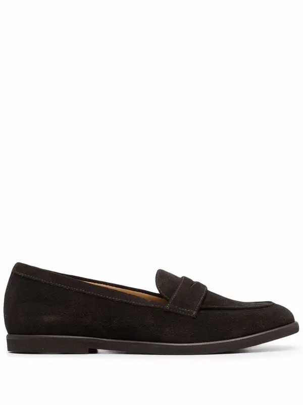 SCAROSSO Monica Leather Loafers - Brown