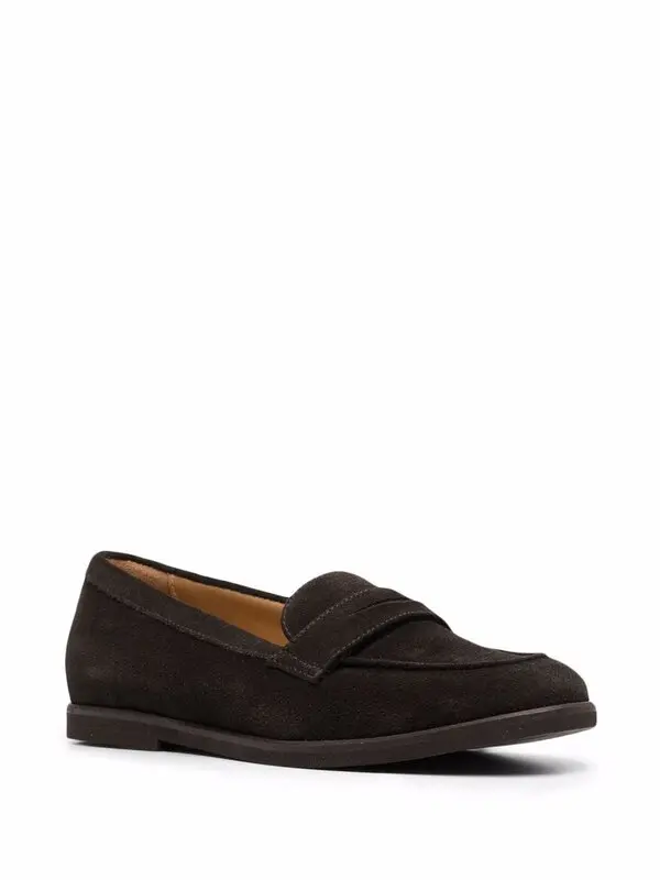 SCAROSSO Monica Leather Loafers - Brown