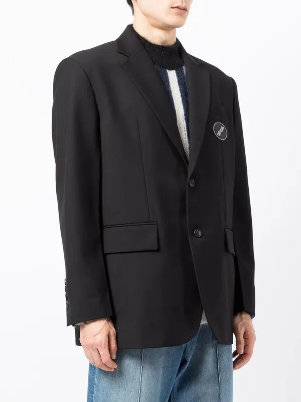 We11Done Oversized Suit Logo-patch Blazer