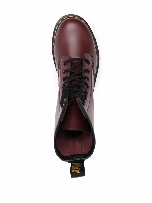 Dr. Martens Lace-up Leather Boots - Red
