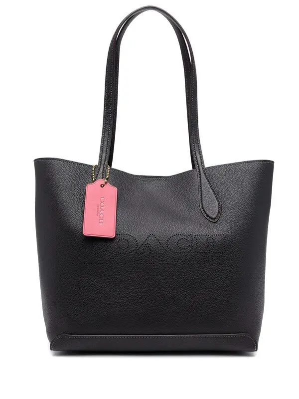 COACH Perforated-logo Leather Tote Bag