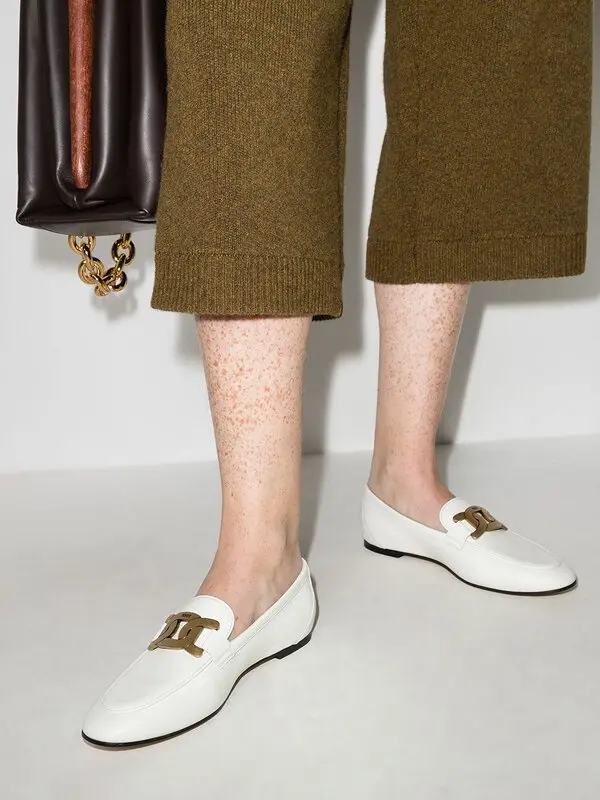 TOD'S Kate Leather Loafers - White