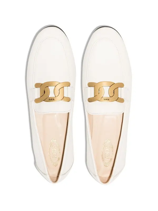 TOD'S Kate Leather Loafers - White