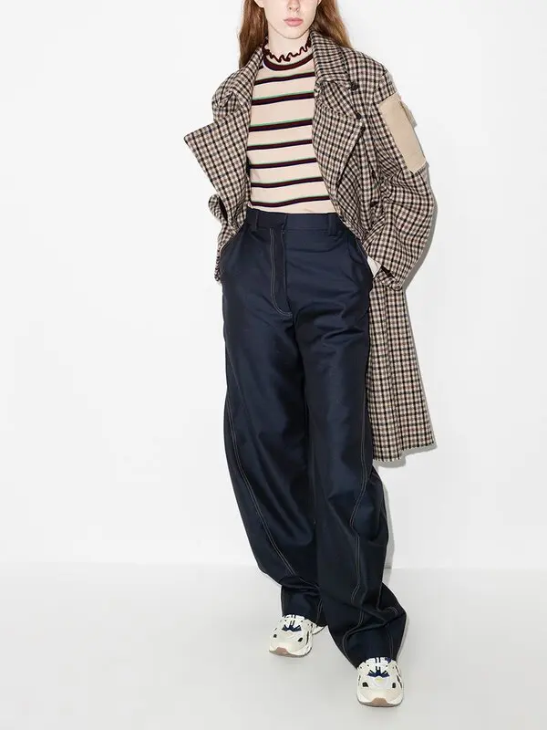 Chloé Ruffled Neck Striped Juper