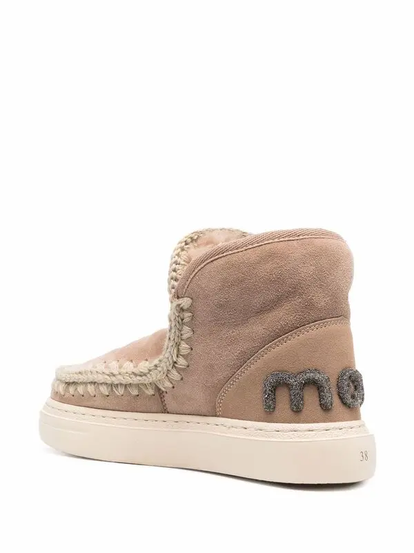 Mou Crochet Stitch-trim Boots